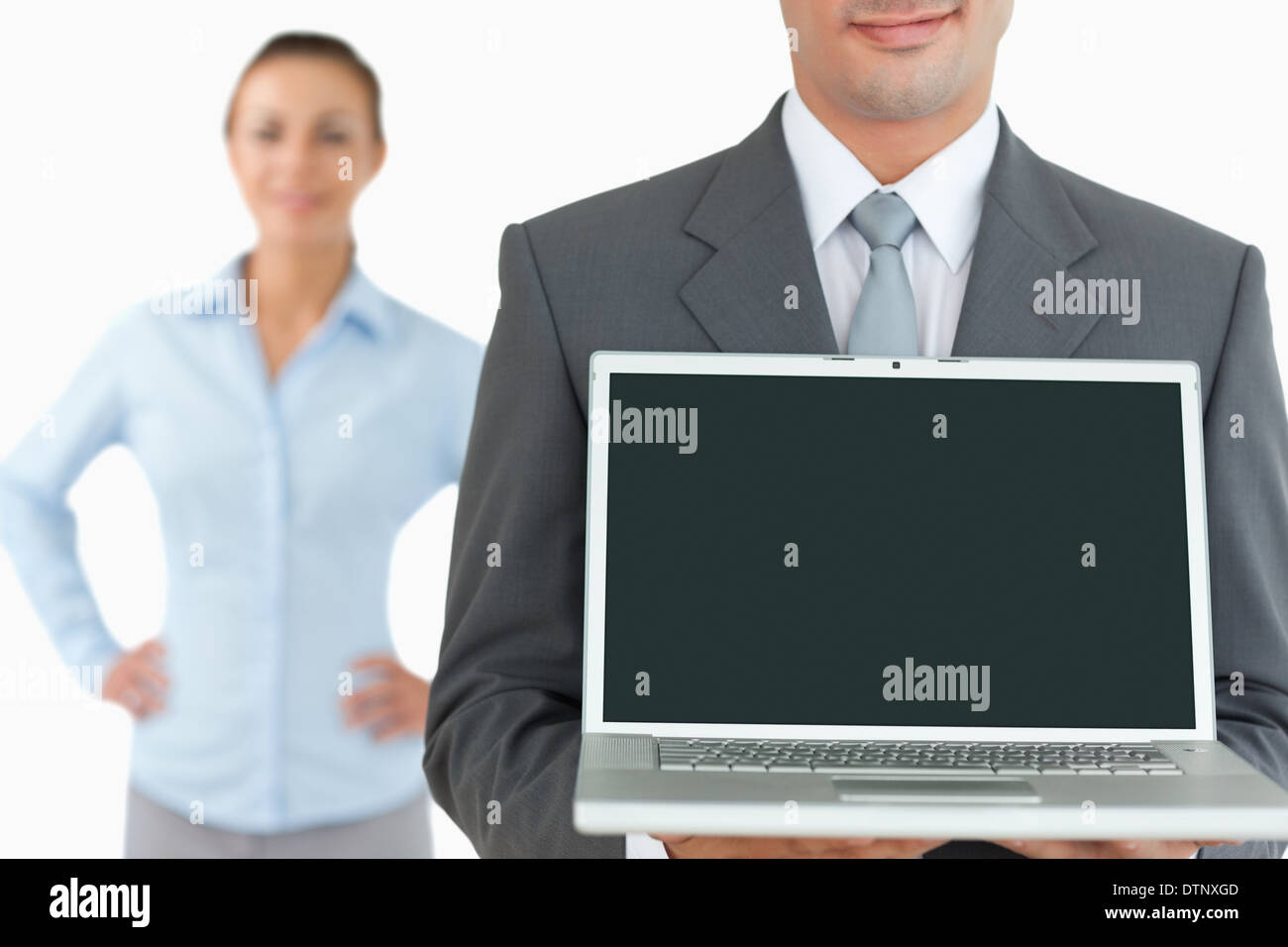 Business team with laptop Stock Photo - Alamy