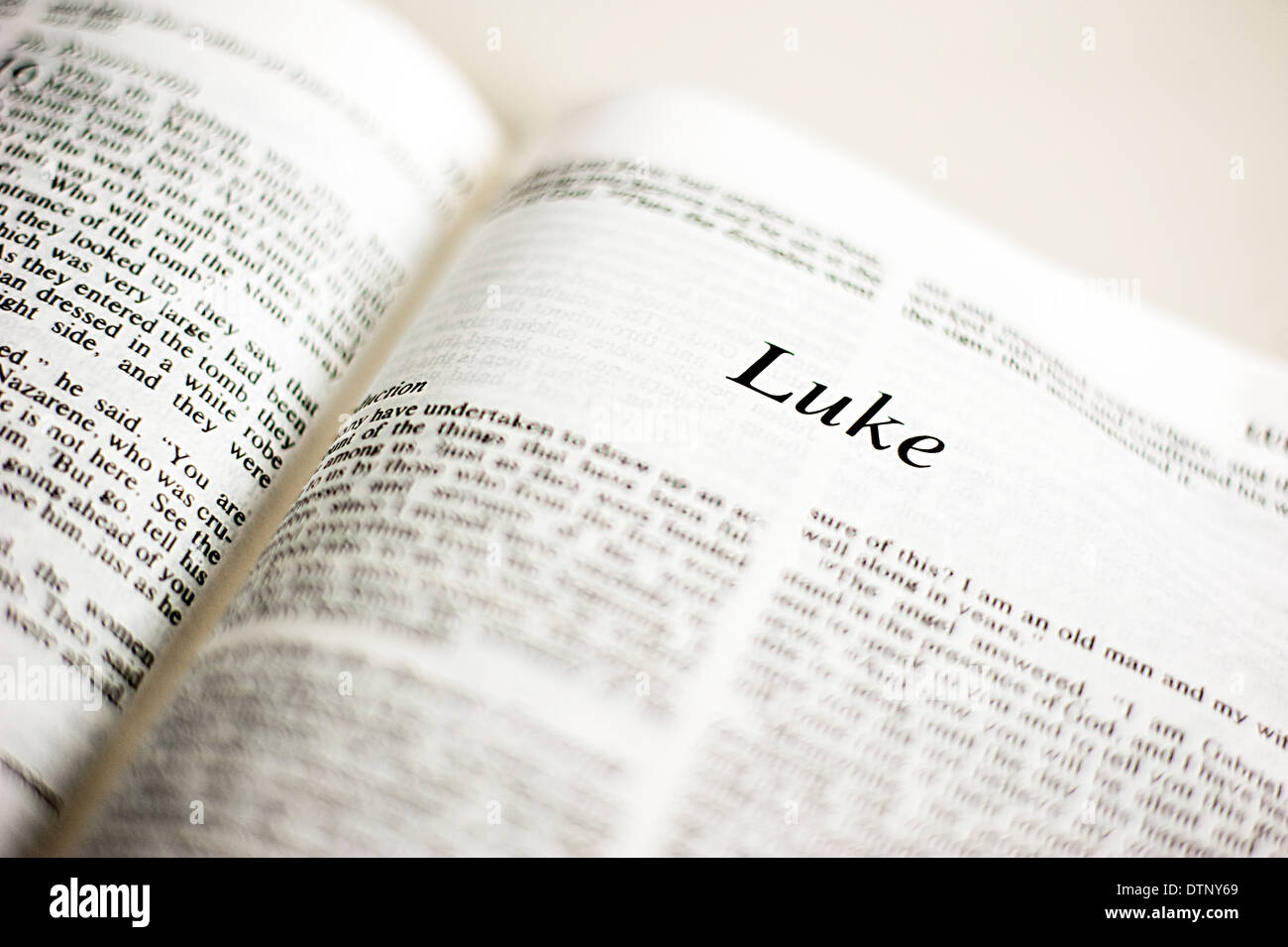 Book of Luke in the Bible Stock Photo - Alamy