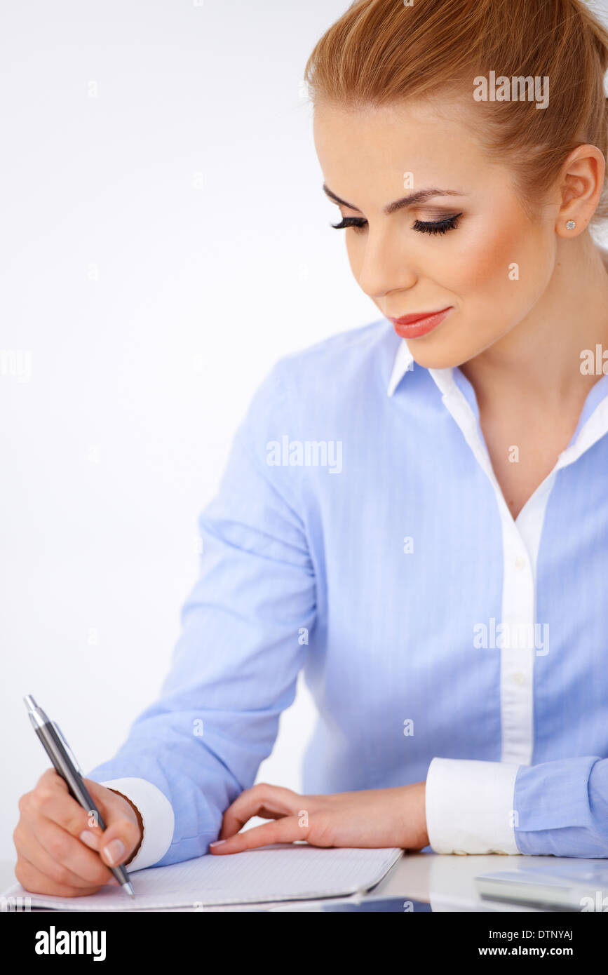 Pretty office girl gesture hi-res stock photography and images - Alamy