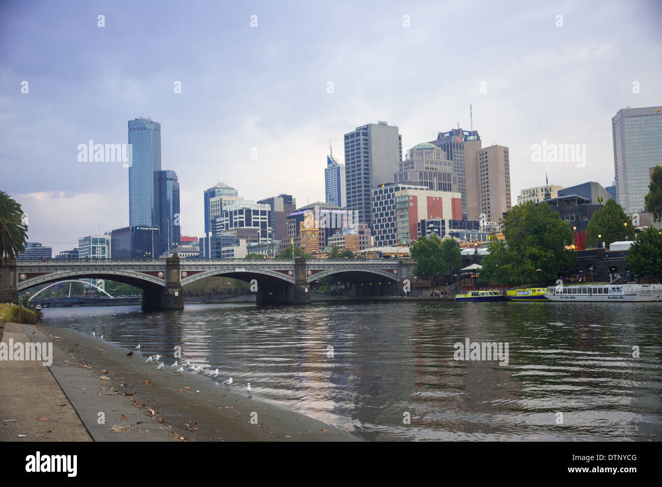 Prince's Bridge Melbourne city Yarra River built 1846 and the bridge ...