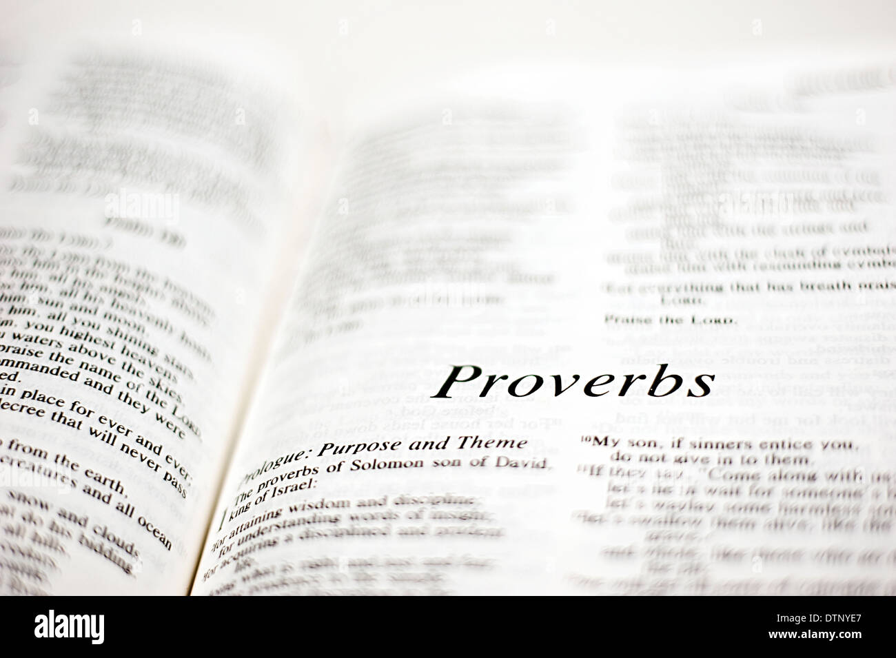 Proverbs book in the Bible Stock Photo - Alamy