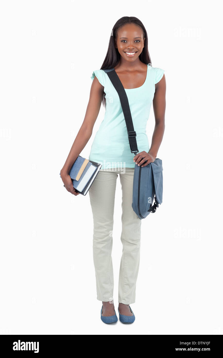 Smiling young student ready for class Stock Photo - Alamy