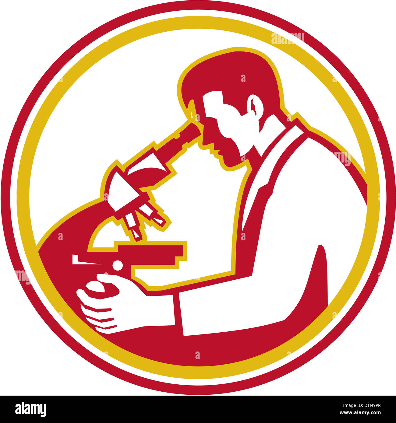 Illustration of scientist laboratory researcher chemist looking at ...