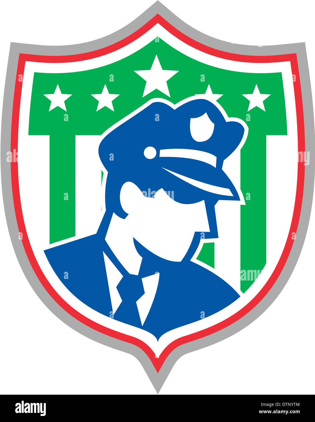 Illustration of a policeman security guard police officer set inside ...