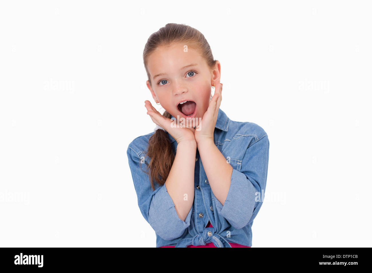 Shocked girl screaming Stock Photo - Alamy