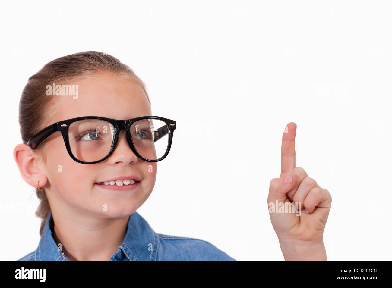 Girl pointing at something Stock Photo - Alamy