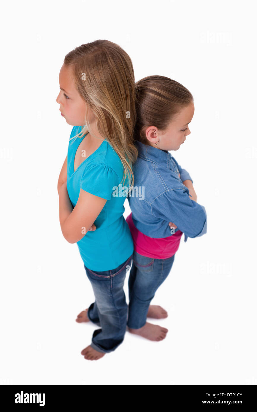 Two girls arms crossed back hi-res stock photography and images - Alamy