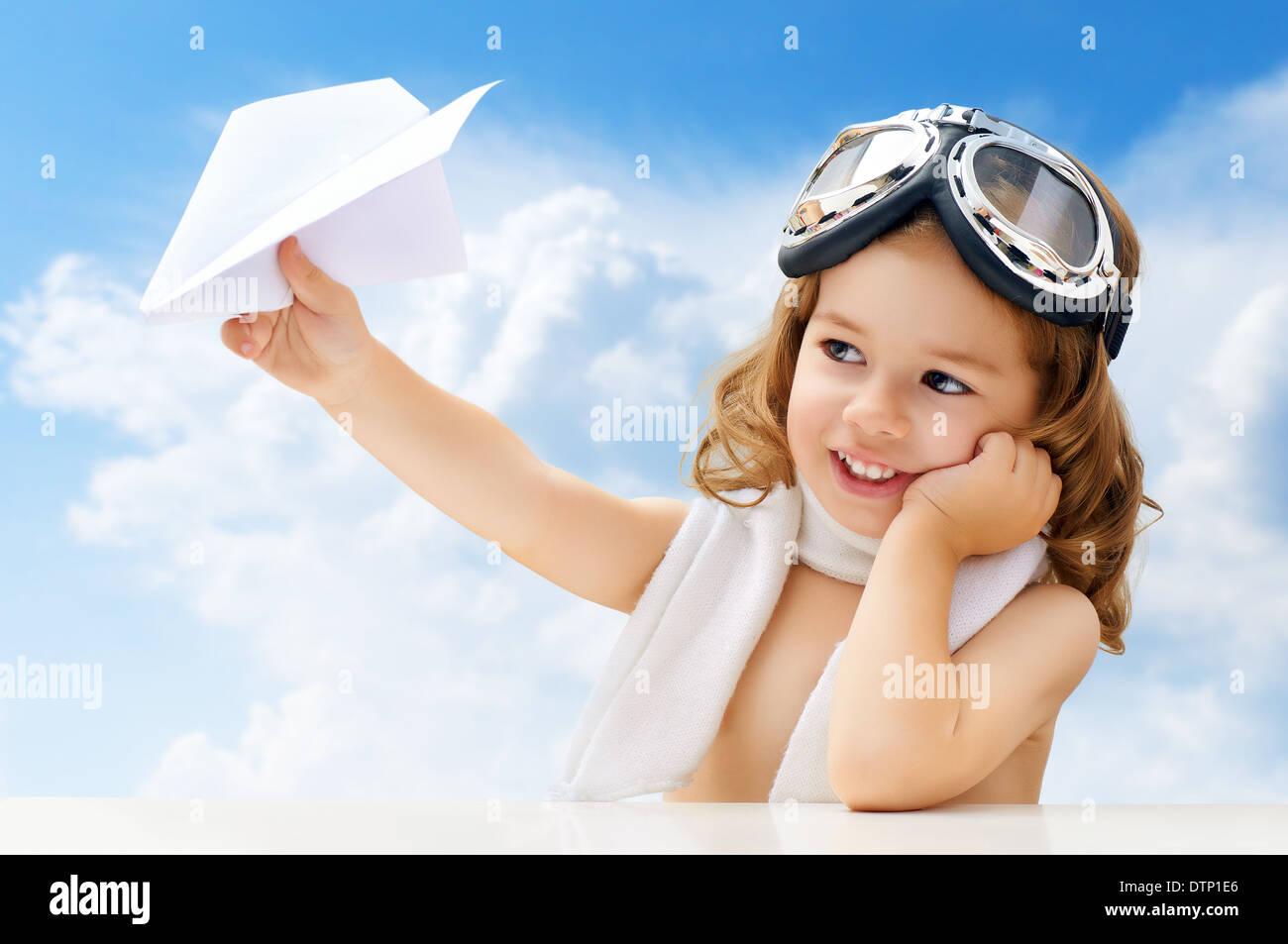 A child plays an airplane pilot Stock Photo - Alamy