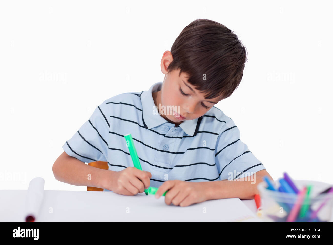 Young boy drawing Stock Photo - Alamy