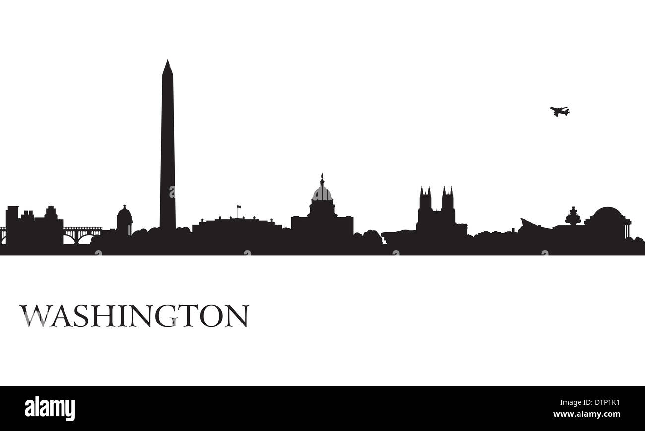 Washington city skyline silhouette background Stock Photo - Alamy