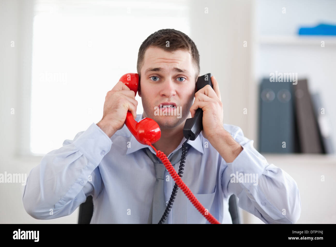 Stressed with the phone Stock Photo - Alamy