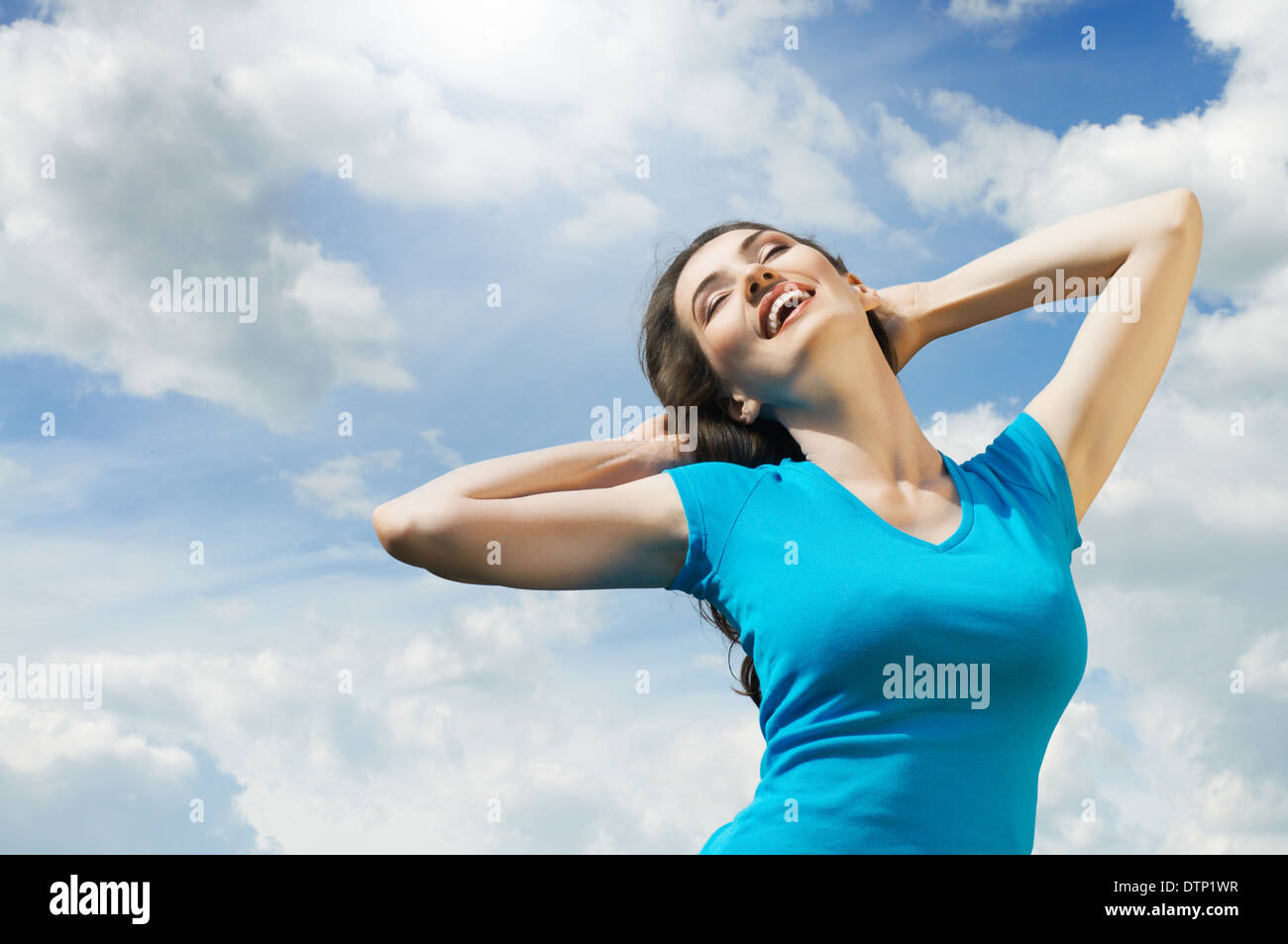 A beautiful girl enjoying summer sun Stock Photo - Alamy