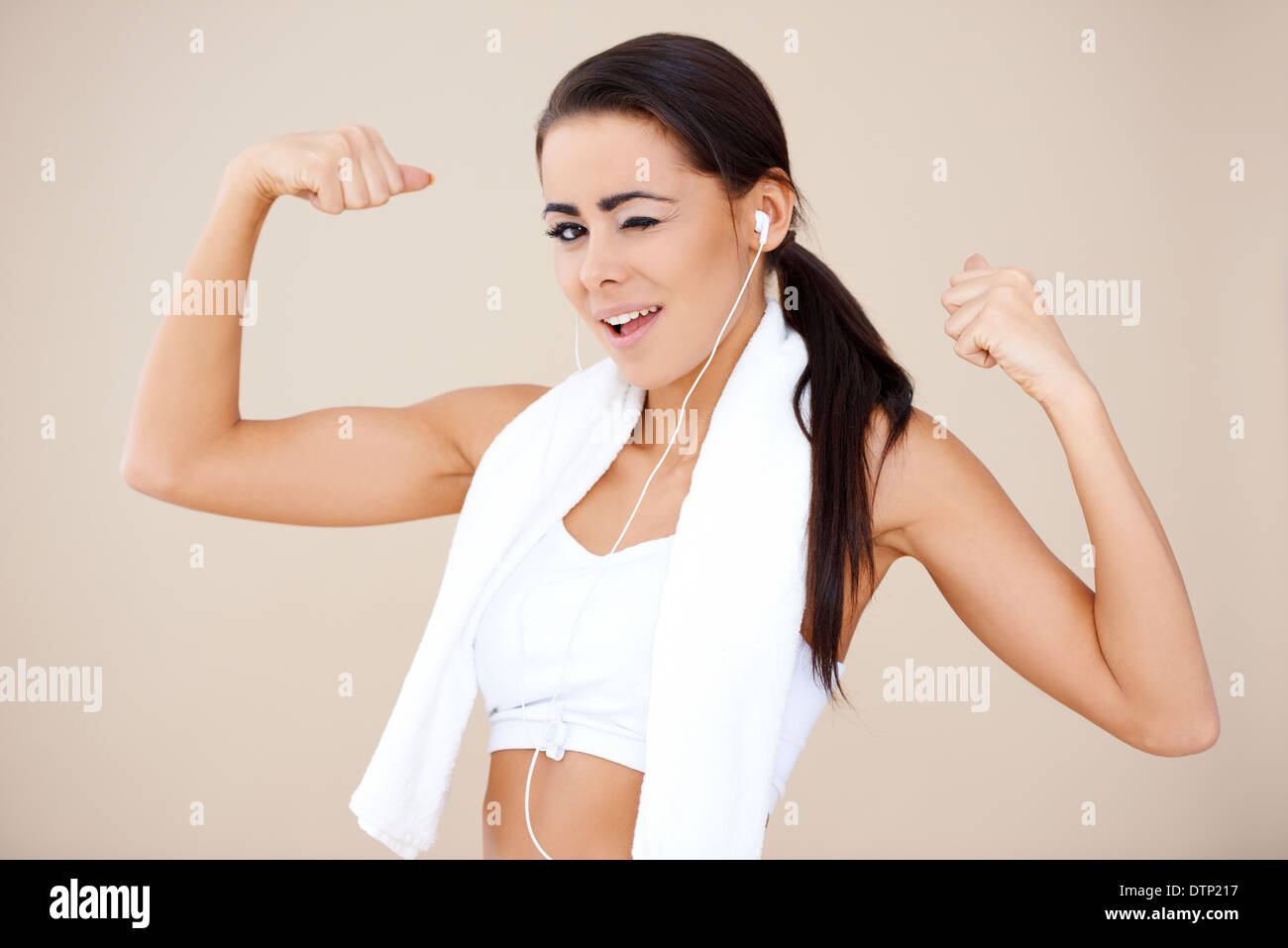 Girl showing biceps hi-res stock photography and images - Alamy