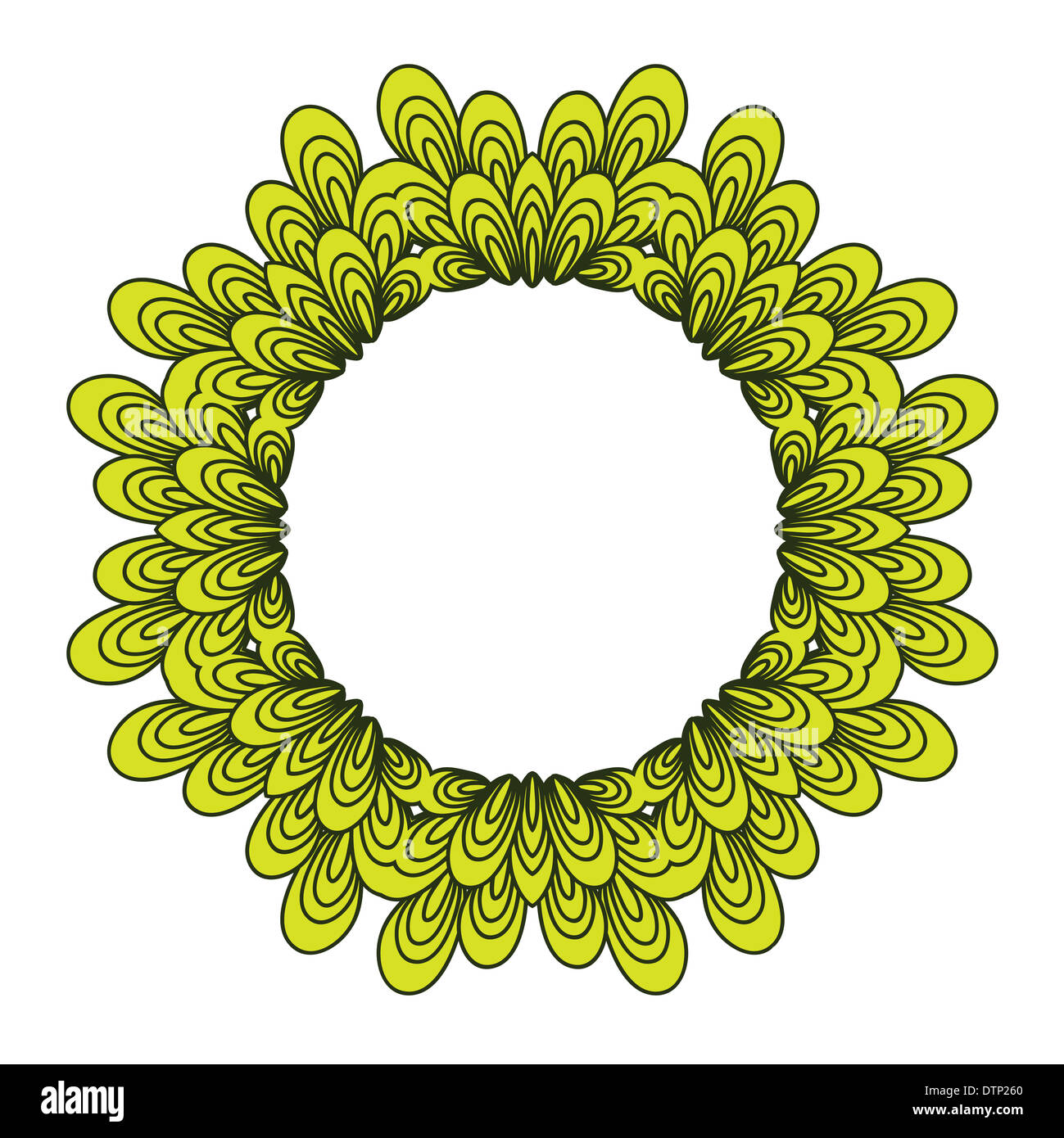 Garland with floral elements and leaves Stock Photo - Alamy
