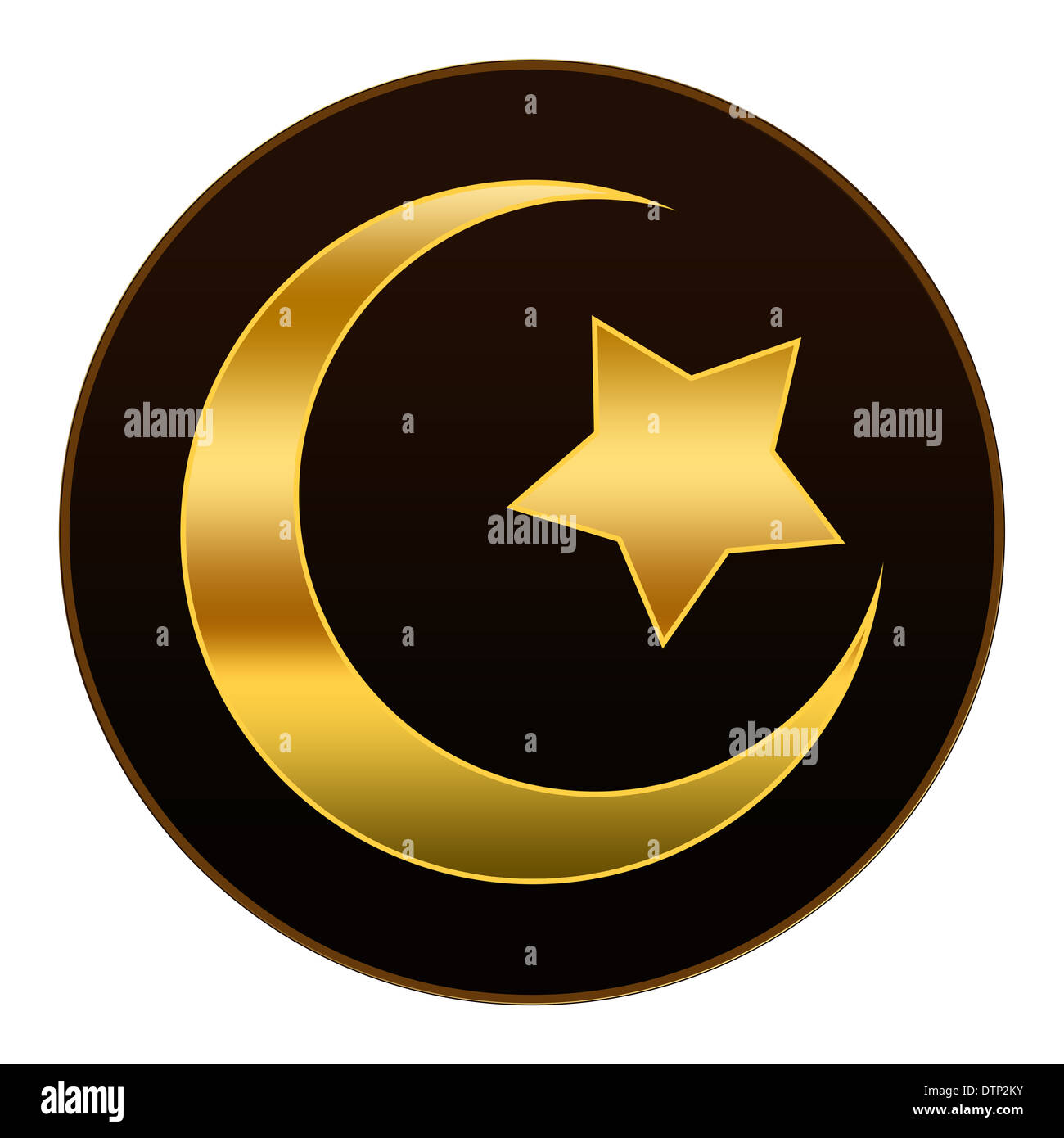 Golden Islam Symbol in Dark Brown Background Stock Photo - Alamy