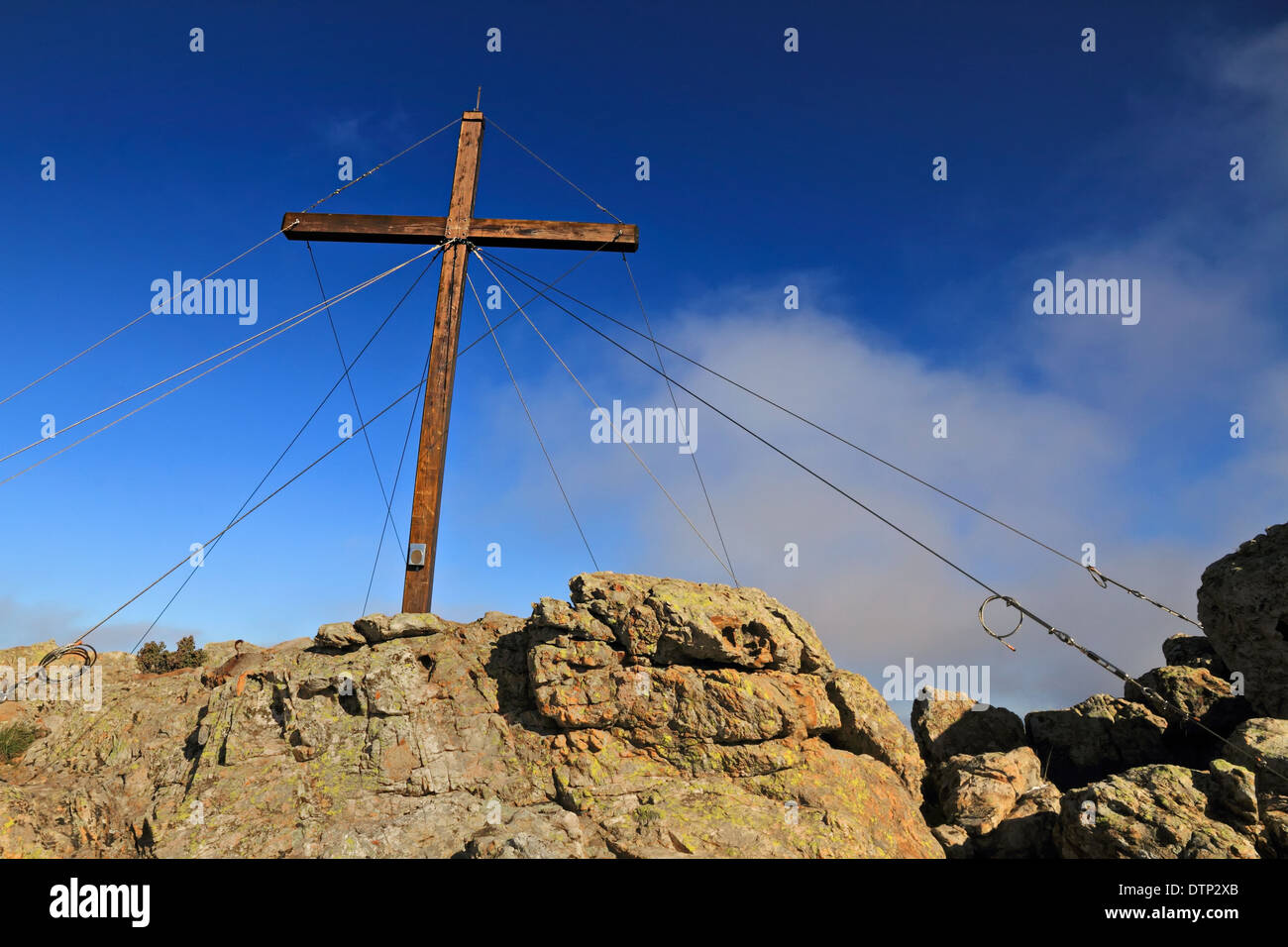 The large wooden cross at the top of Capu di a Veta behind the citadel ...