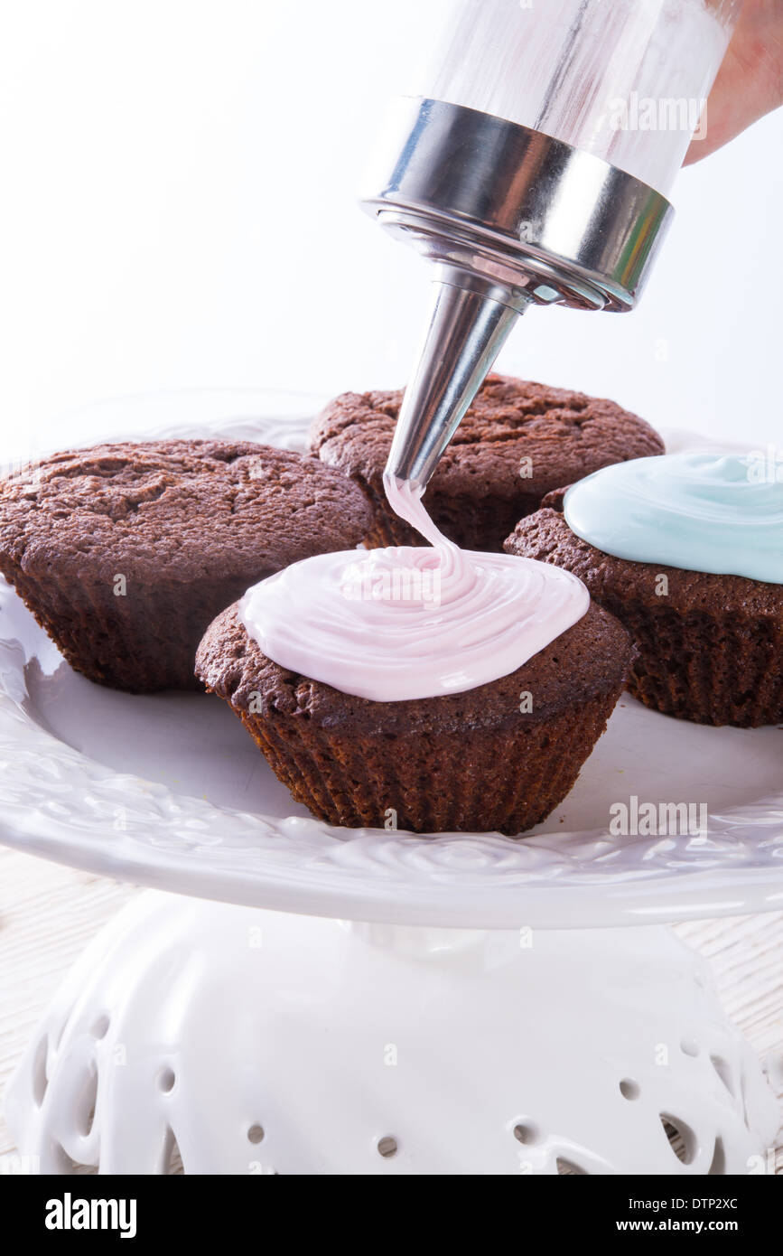Blue swirl icing hi-res stock photography and images - Alamy