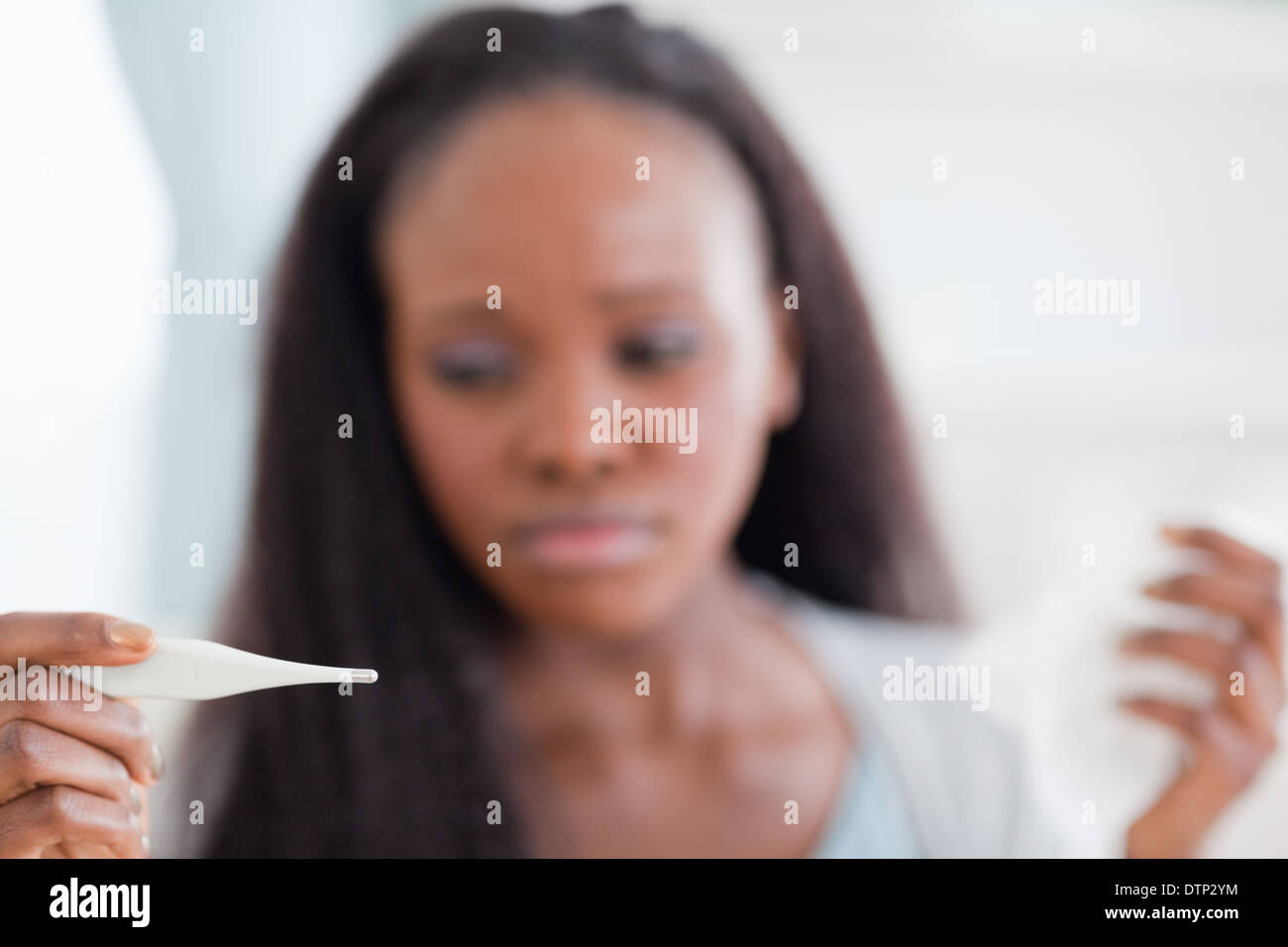 Close up of thermometer being used by woman Stock Photo - Alamy