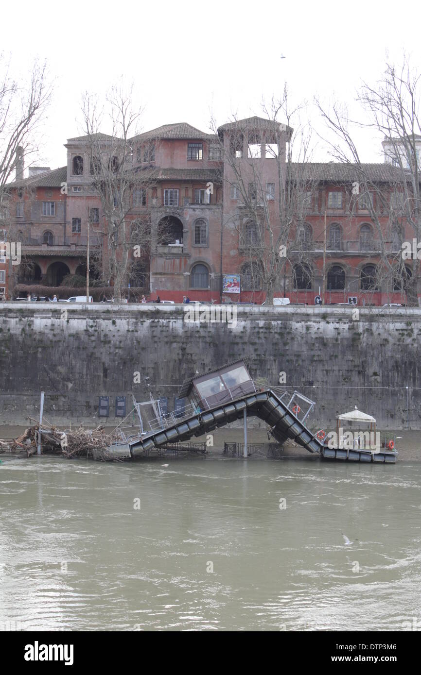 Rome, Italy 21st February 2014 Tiber river tour embarkation point ...
