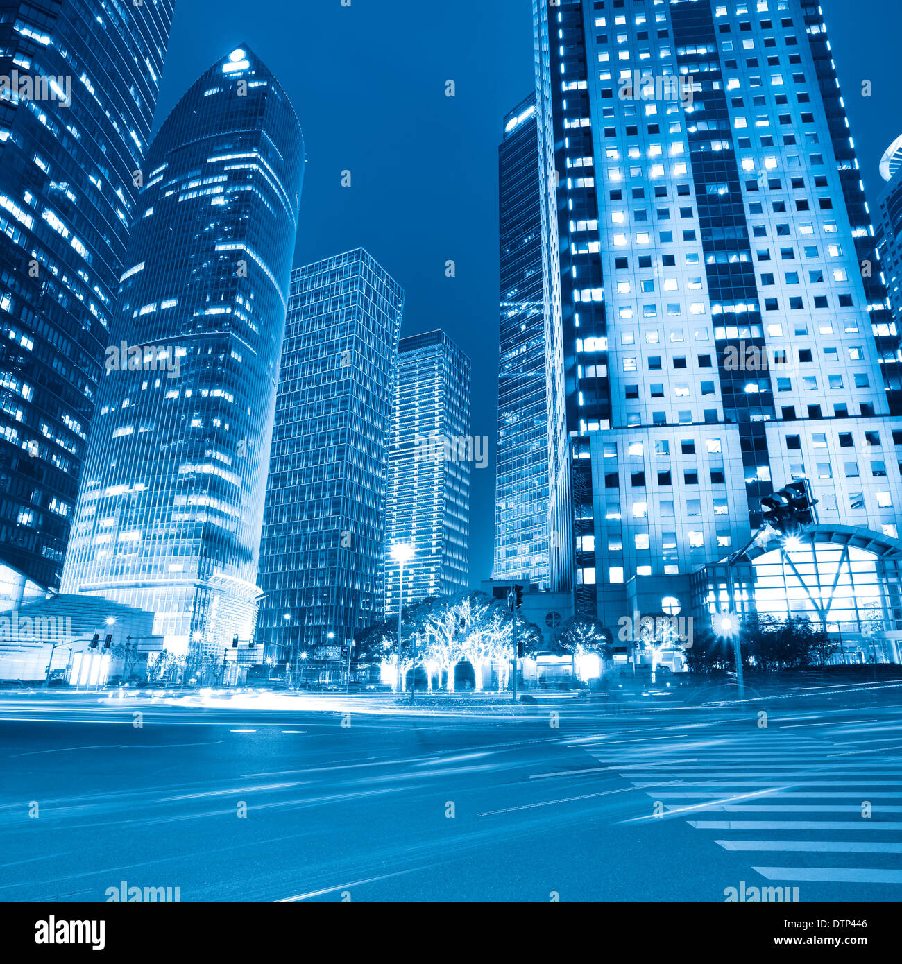 night view of modern street in shanghai Stock Photo - Alamy