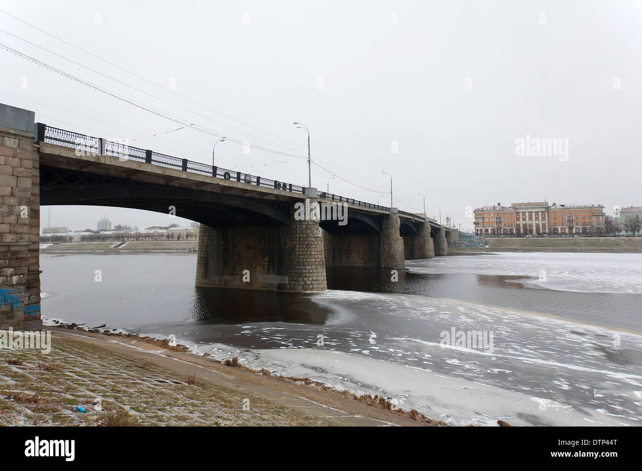 Bridge over Volga river in Tver city, Russia Stock Photo - Alamy
