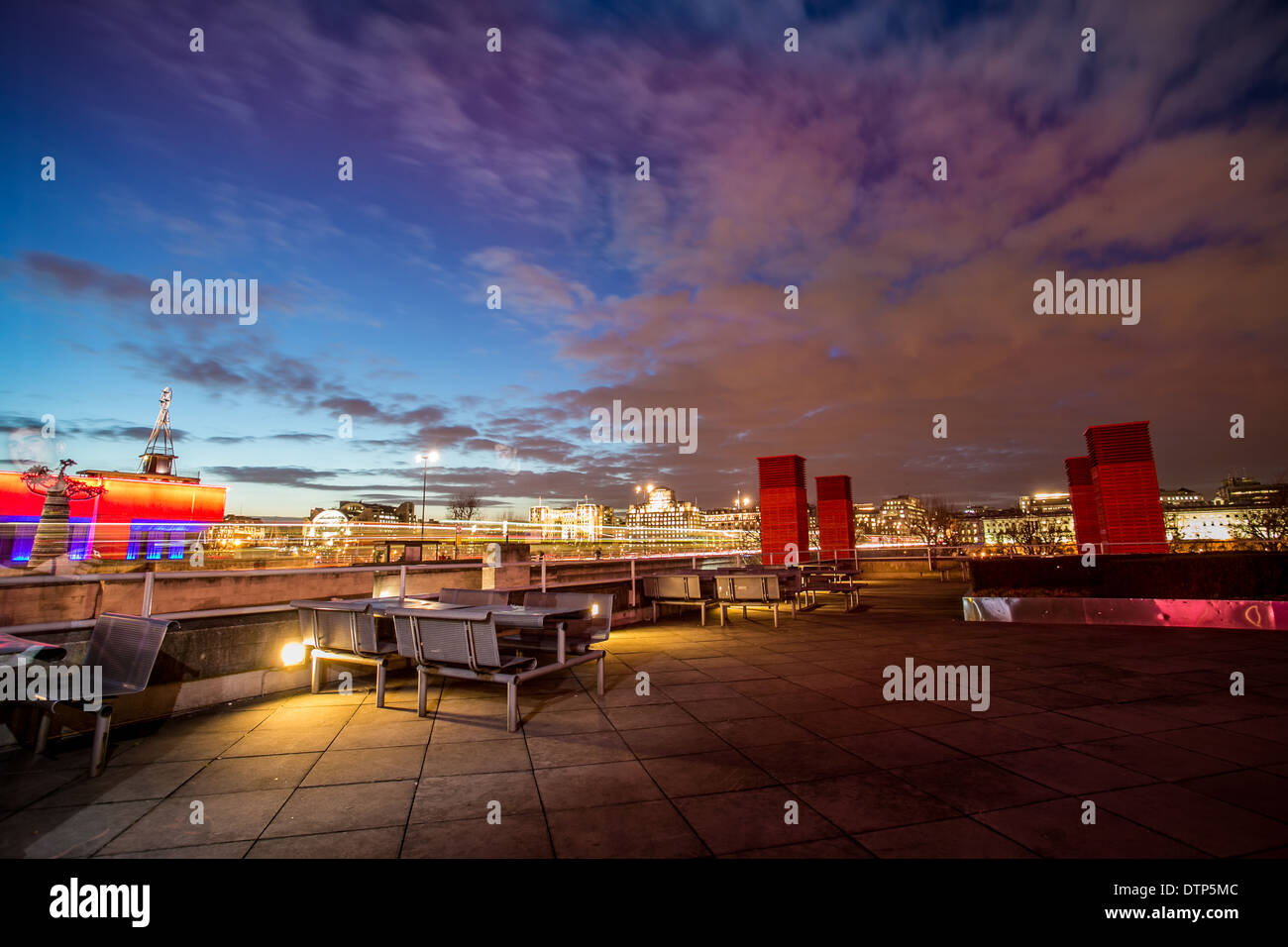 London skyline night from roof hi-res stock photography and images - Alamy