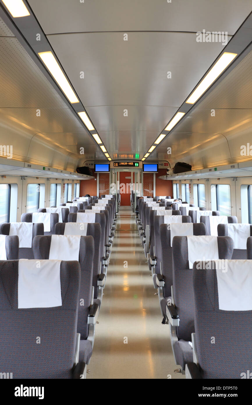 high speed train interior Stock Photo - Alamy