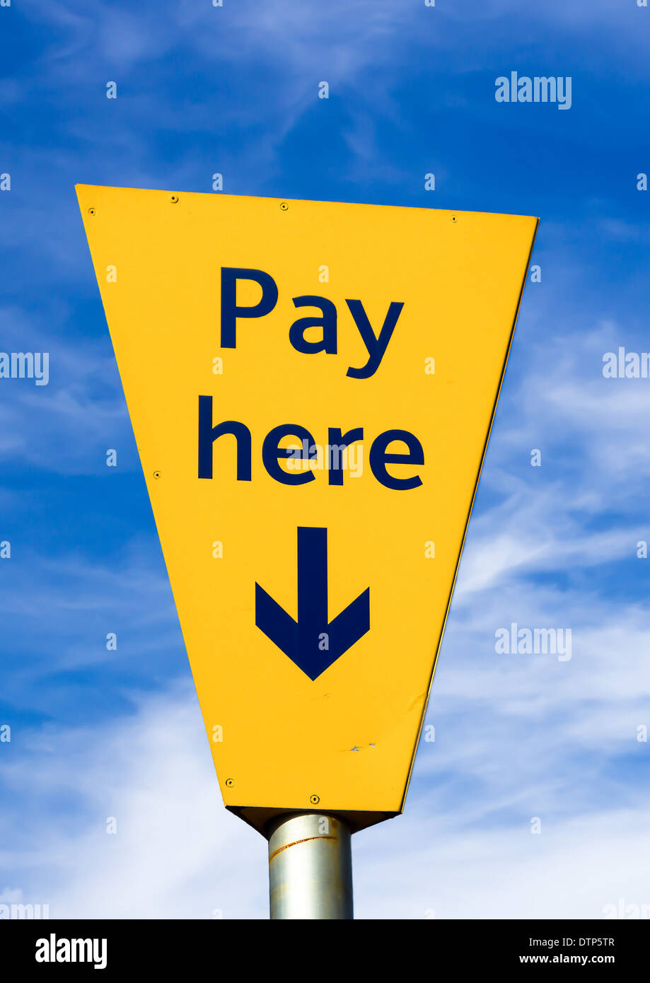 Pay Here Sign Stock Photo - Alamy
