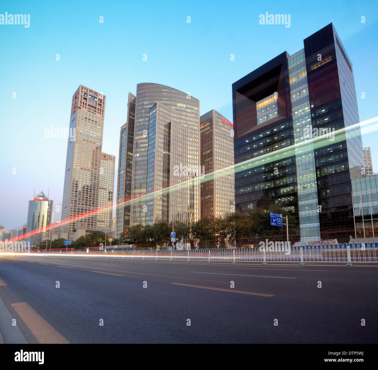 city street at dusk Stock Photo - Alamy