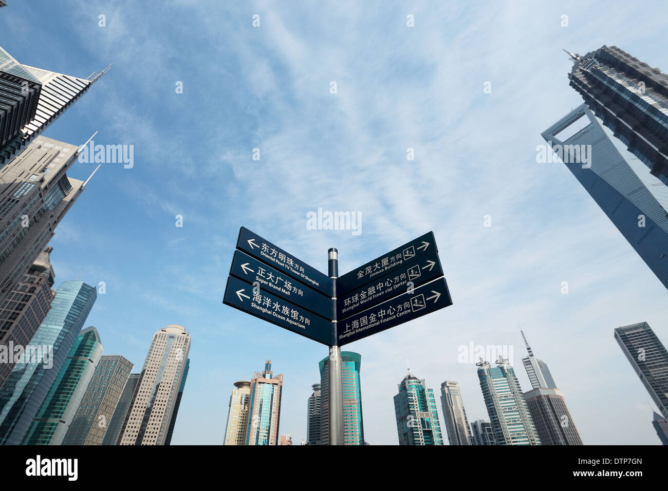 signpost in shanghai Stock Photo - Alamy