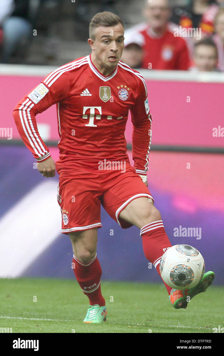 Munich, Germany. 15th Feb, 2014. Munich's Xherdan Shaqiri plays the ...