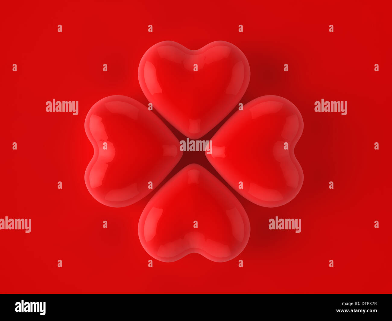 Red 4 leaves clover Stock Photo - Alamy