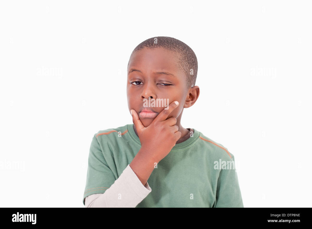Thoughtful cute boy Stock Photo - Alamy
