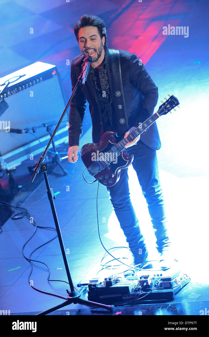 Sanremo, Italy. 21st Feb, 2014. Francesco Sarcina attend the fourth ...