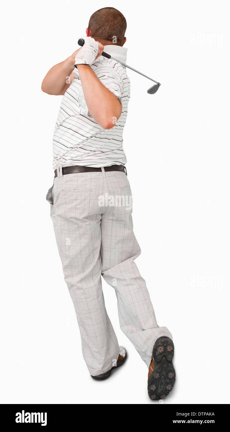 Rear view of golfer Stock Photo - Alamy