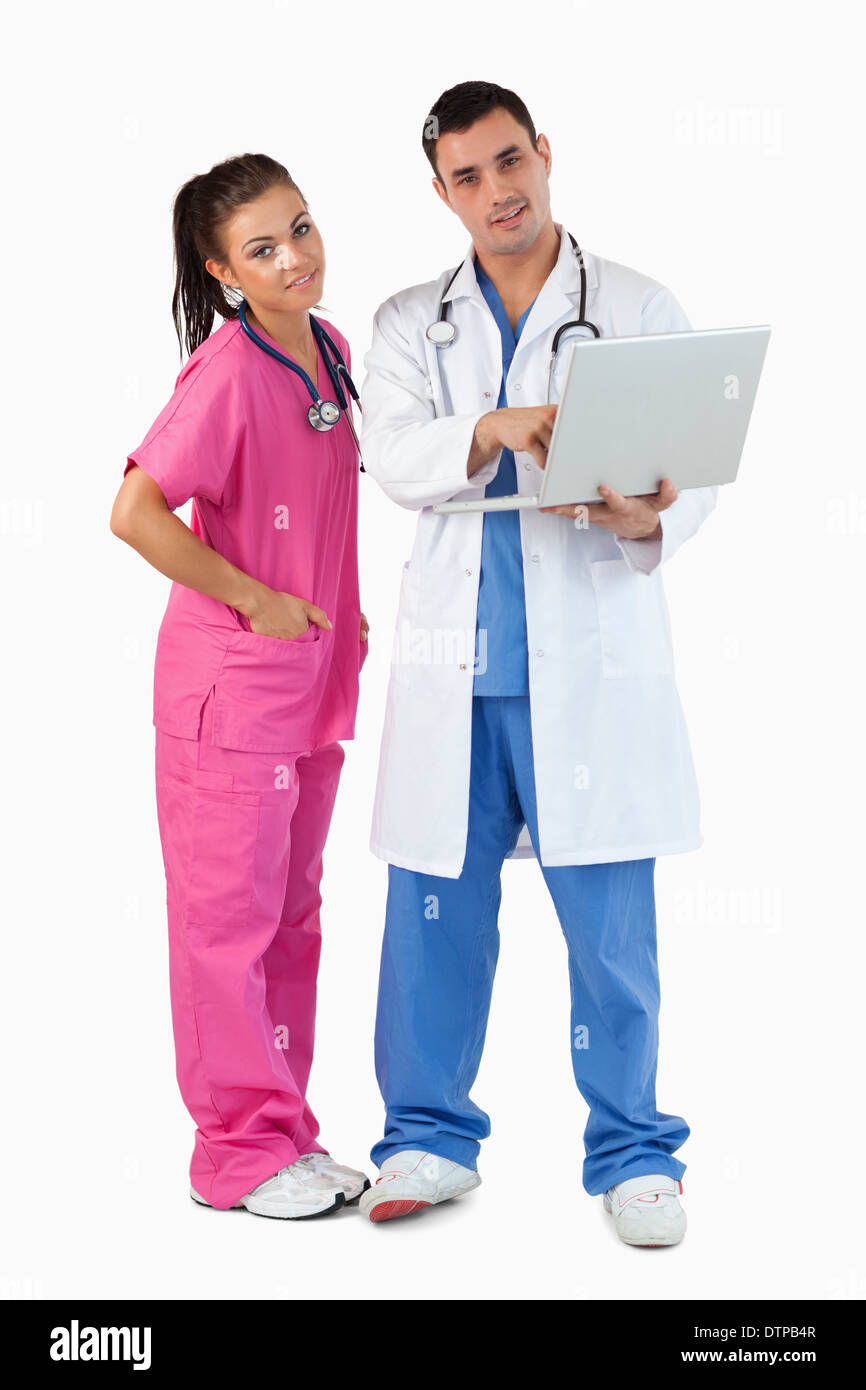 Person using laptop health Cut Out Stock Images & Pictures - Alamy