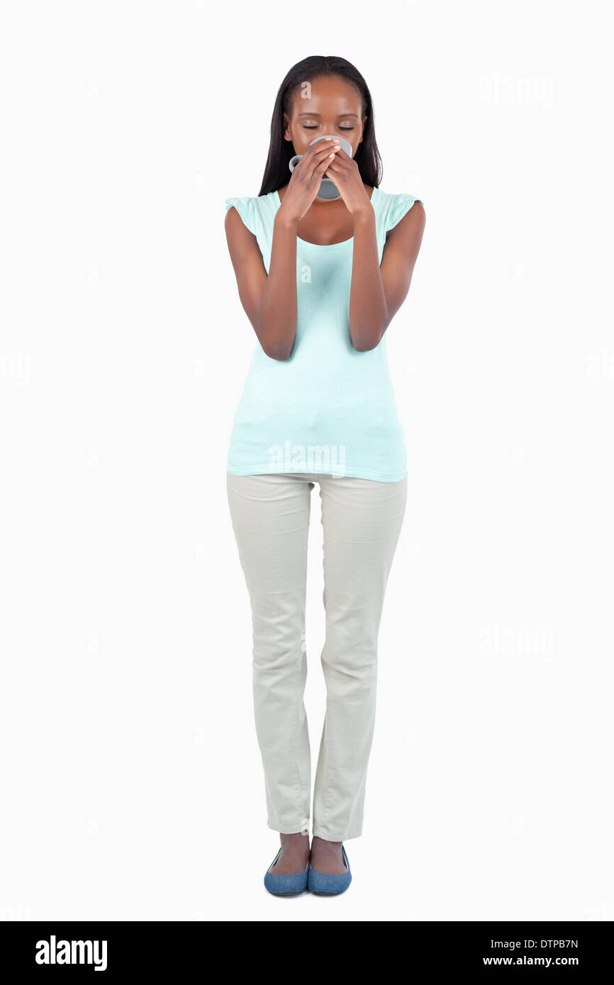 Enjoying cup of tea Cut Out Stock Images & Pictures - Alamy