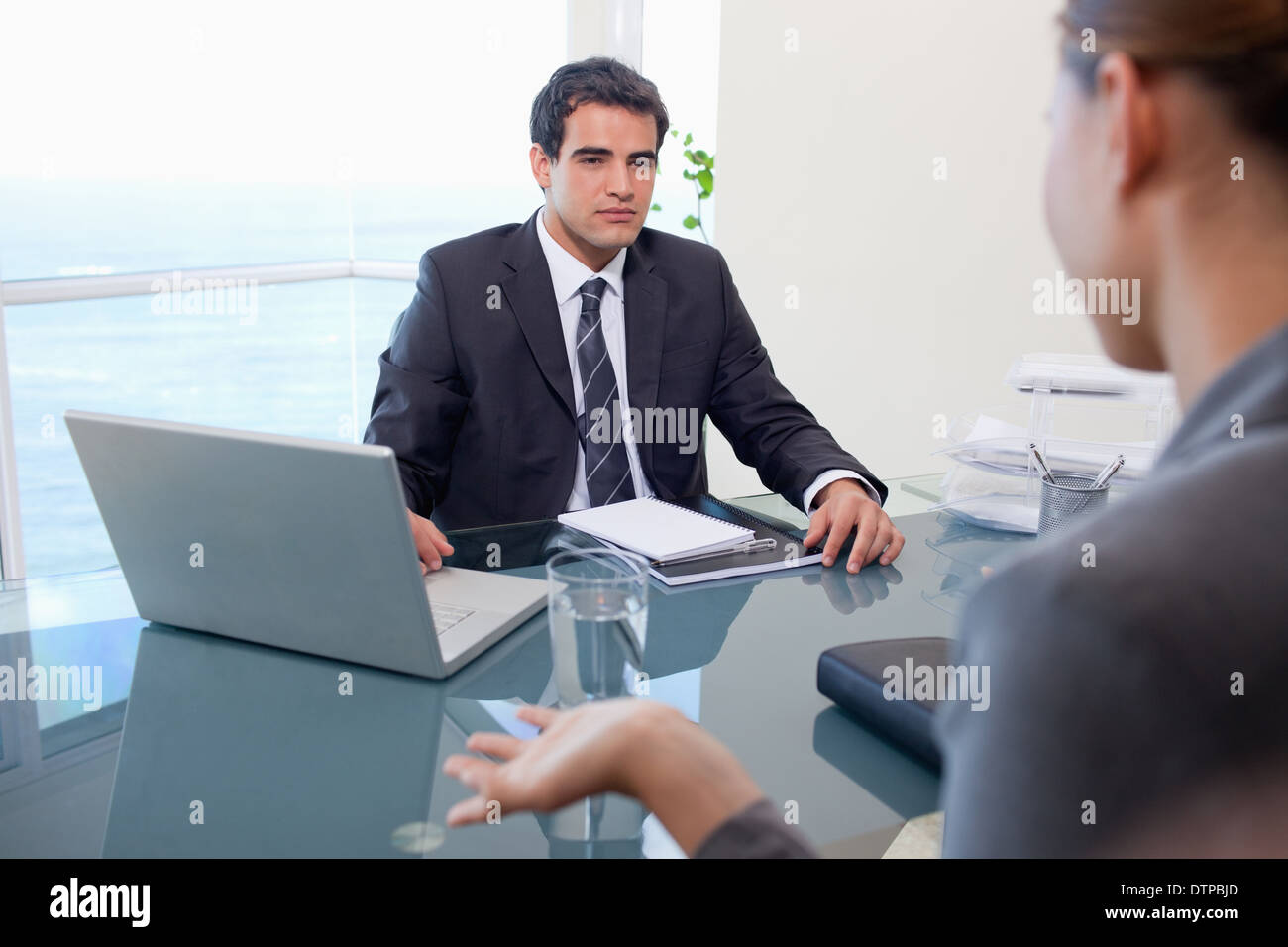 Two men during job interview hi-res stock photography and images - Alamy