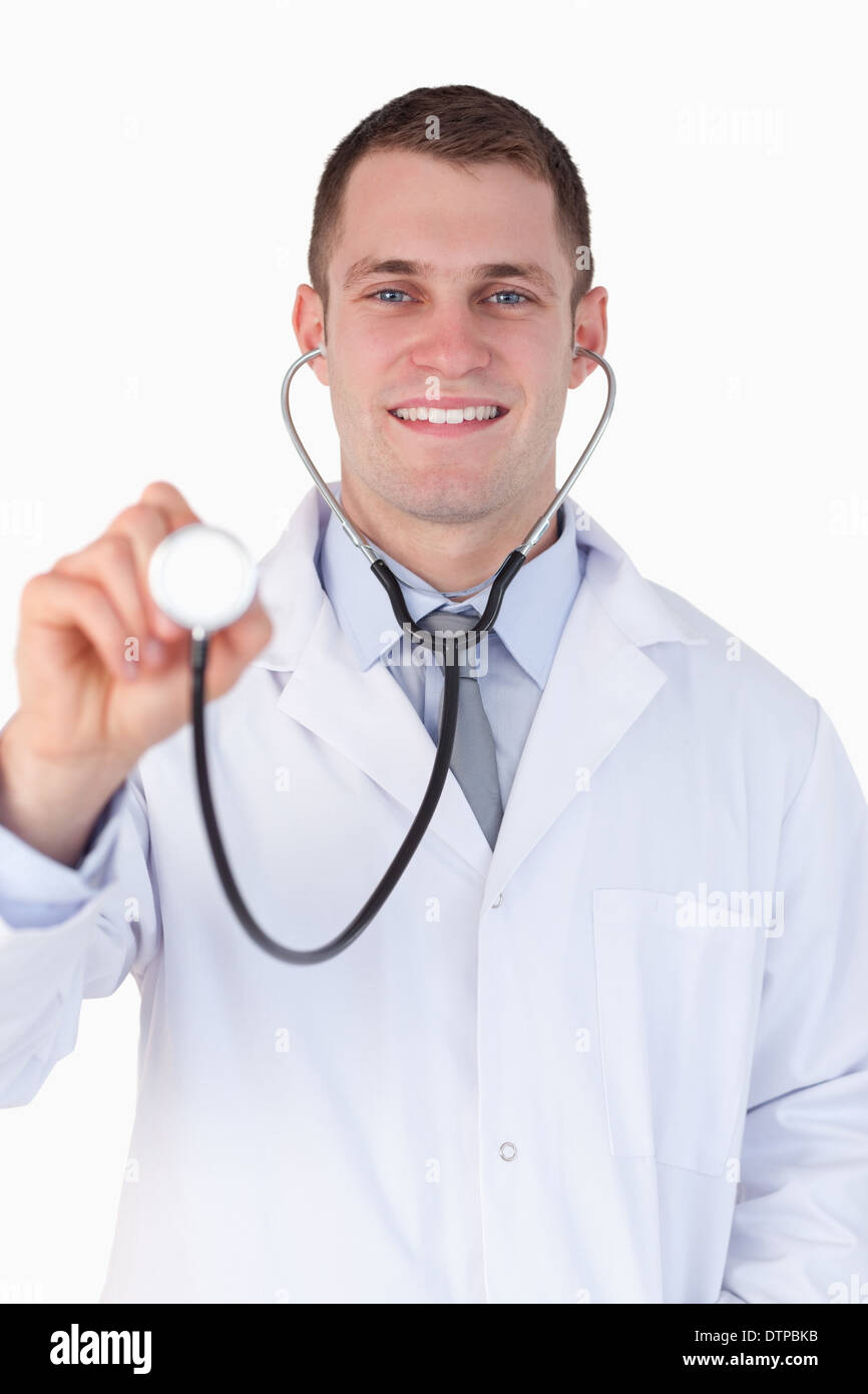 Close up of doctor using stetshoscope Stock Photo - Alamy