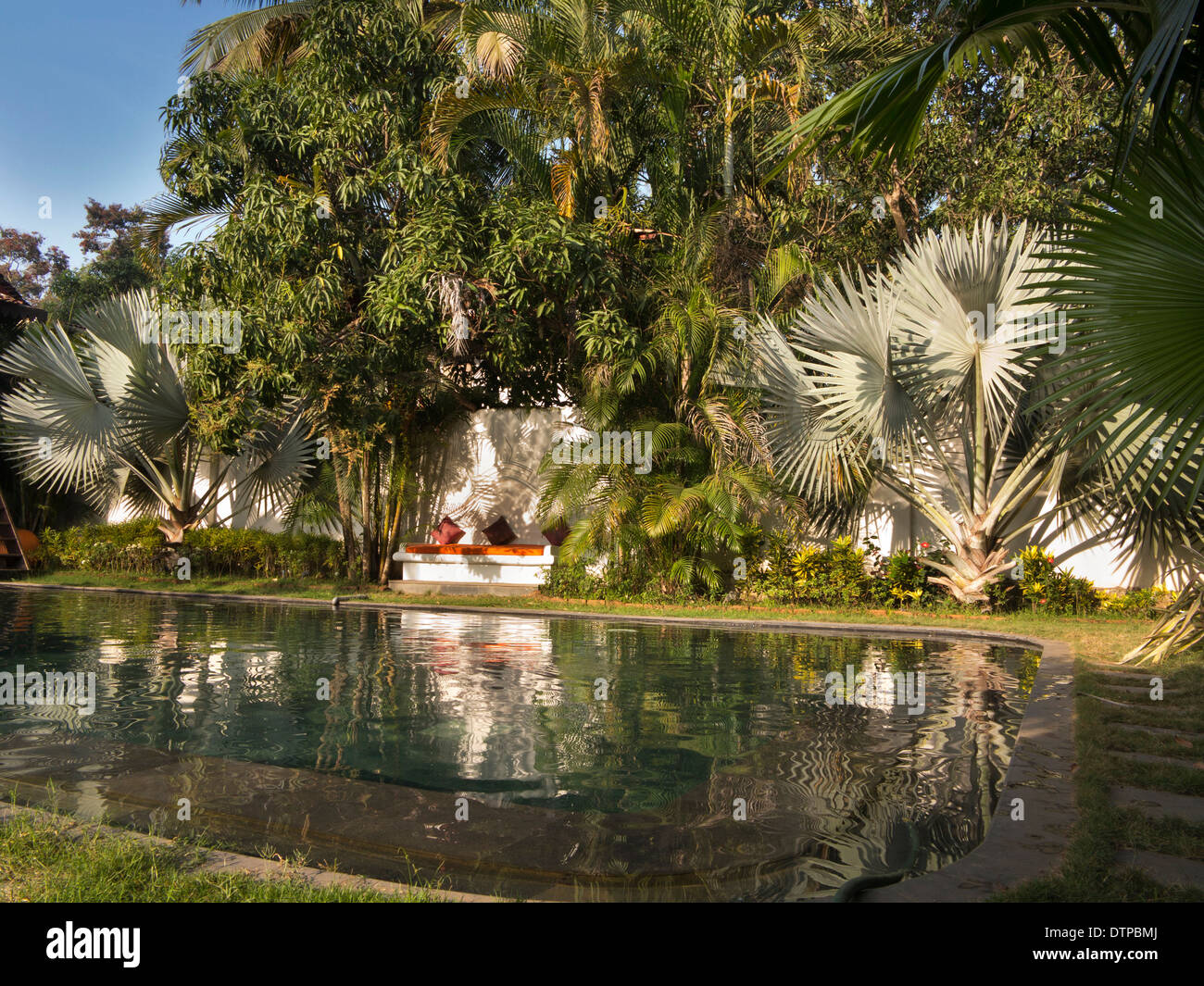India, Goa, Siolim House, Portuguese colonial era hotel, swimming pool ...