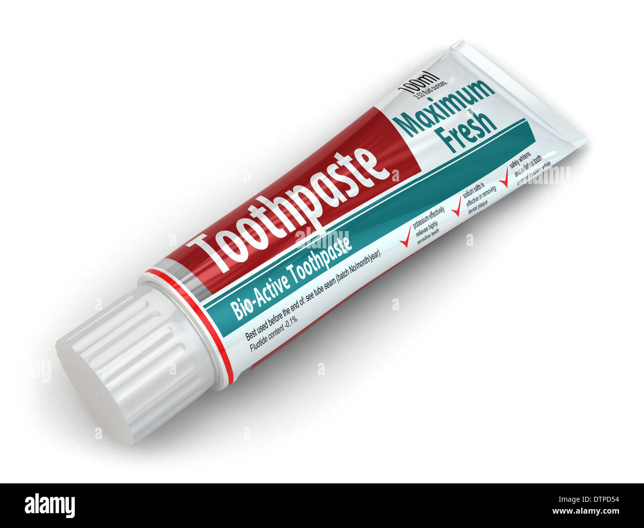 Toothpaste container on white isolated background. 3d Stock Photo - Alamy