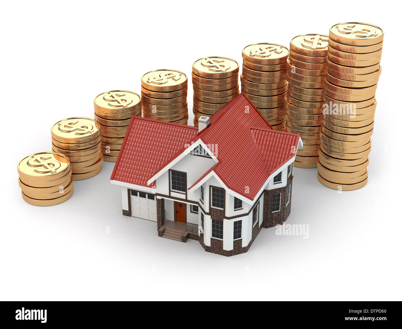House built with money illustration hi-res stock photography and images ...