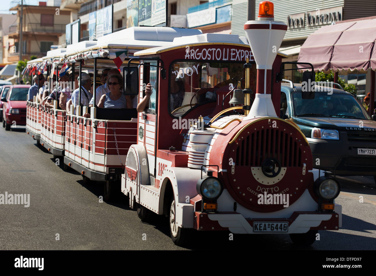 Tourist road train Cephalonia Stock Photo - Alamy