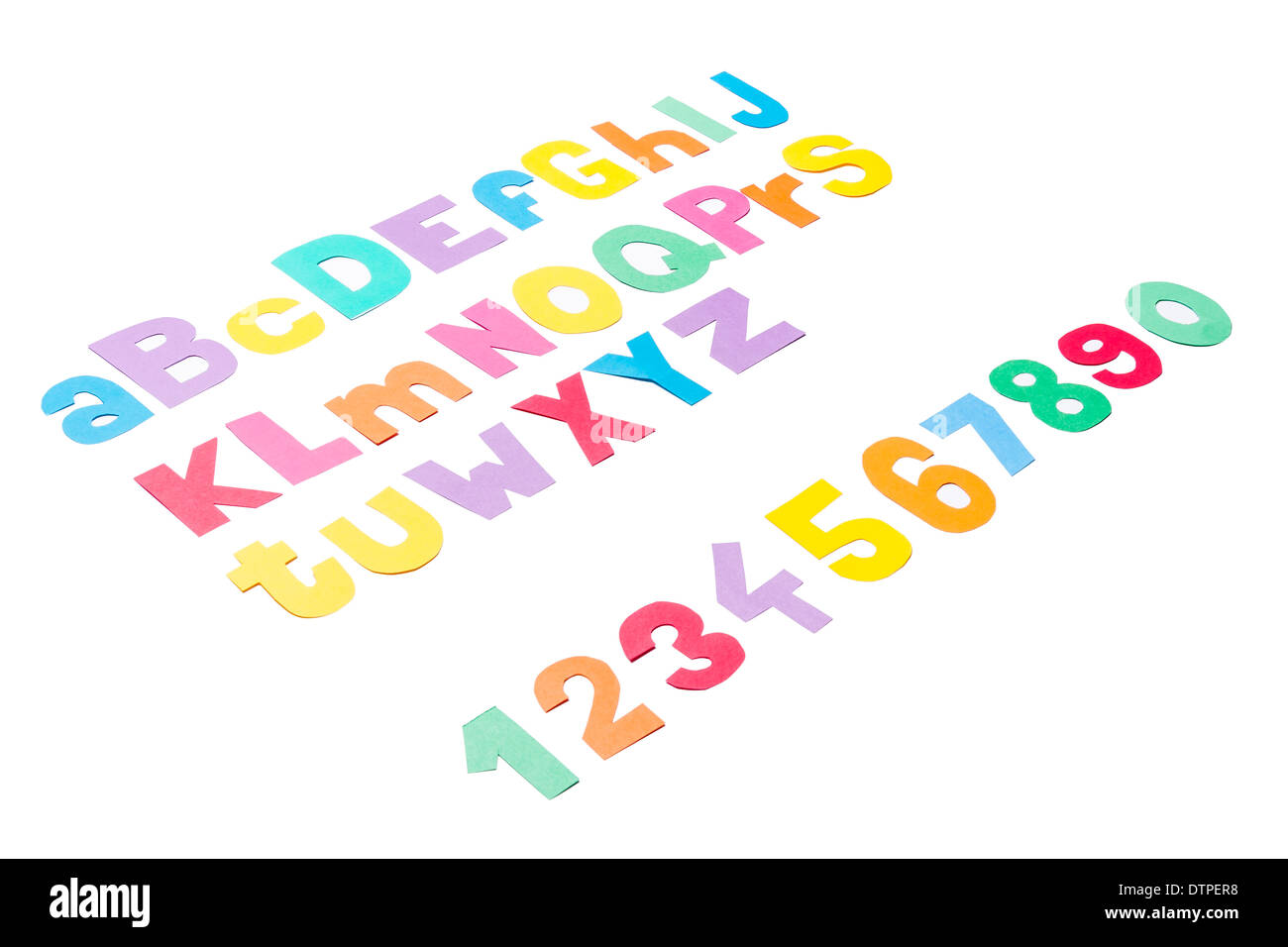 Full colourfull alphabet - paper work. White background Stock Photo - Alamy