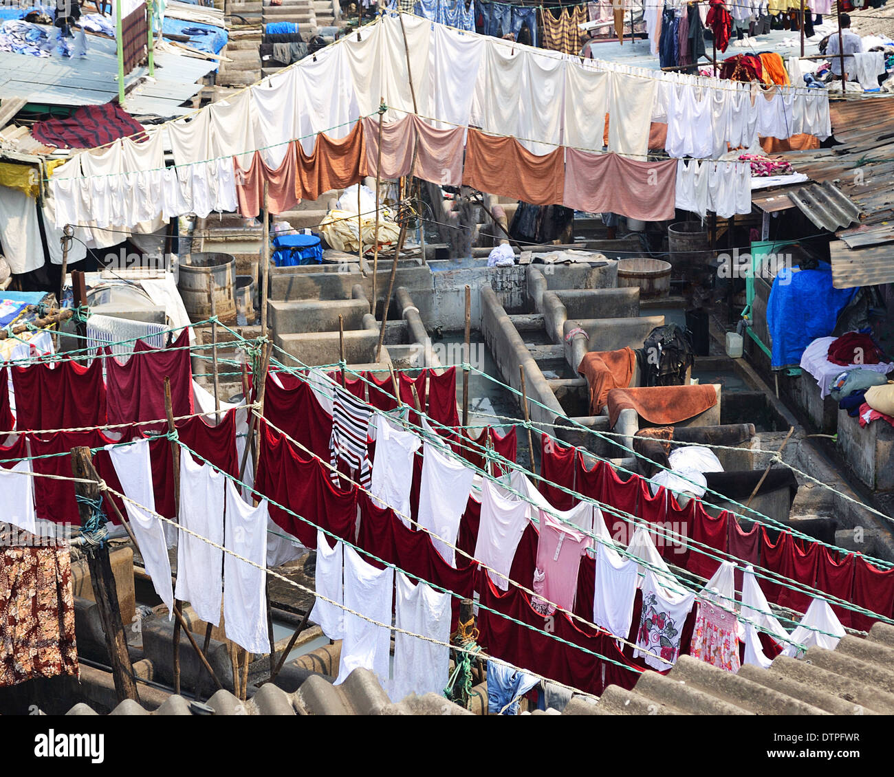 Open-air laundry, Mumbai, India Stock Photo - Alamy