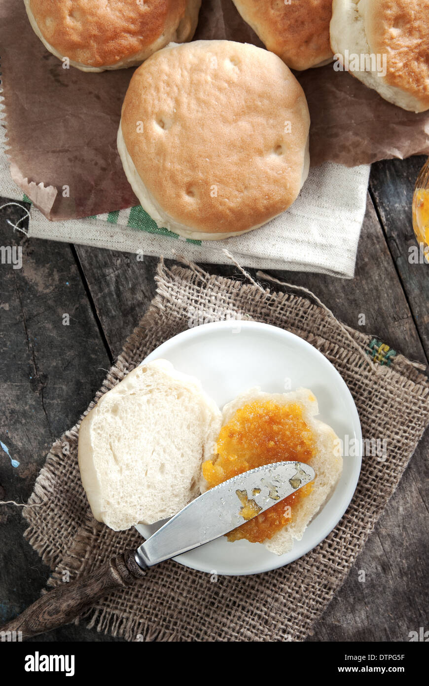 He spread the bread with jam hi-res stock photography and images - Alamy