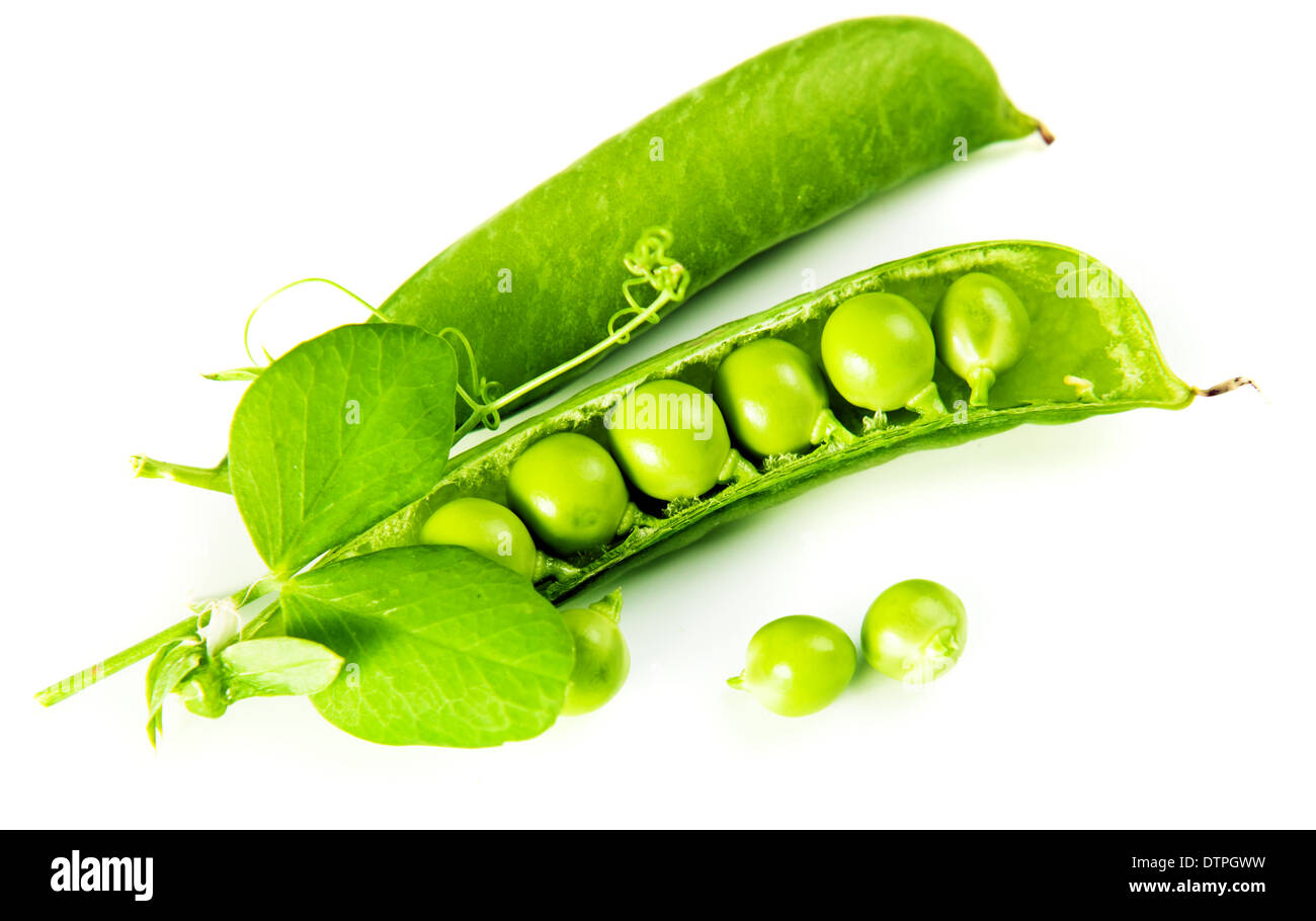 green peas isolated on a white background Stock Photo - Alamy