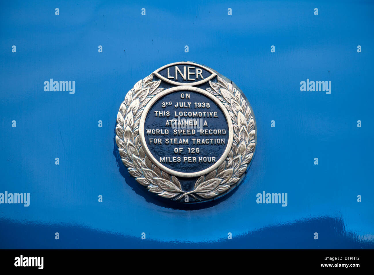 Badge commemorating the World Speed Record for steam traction, as ...