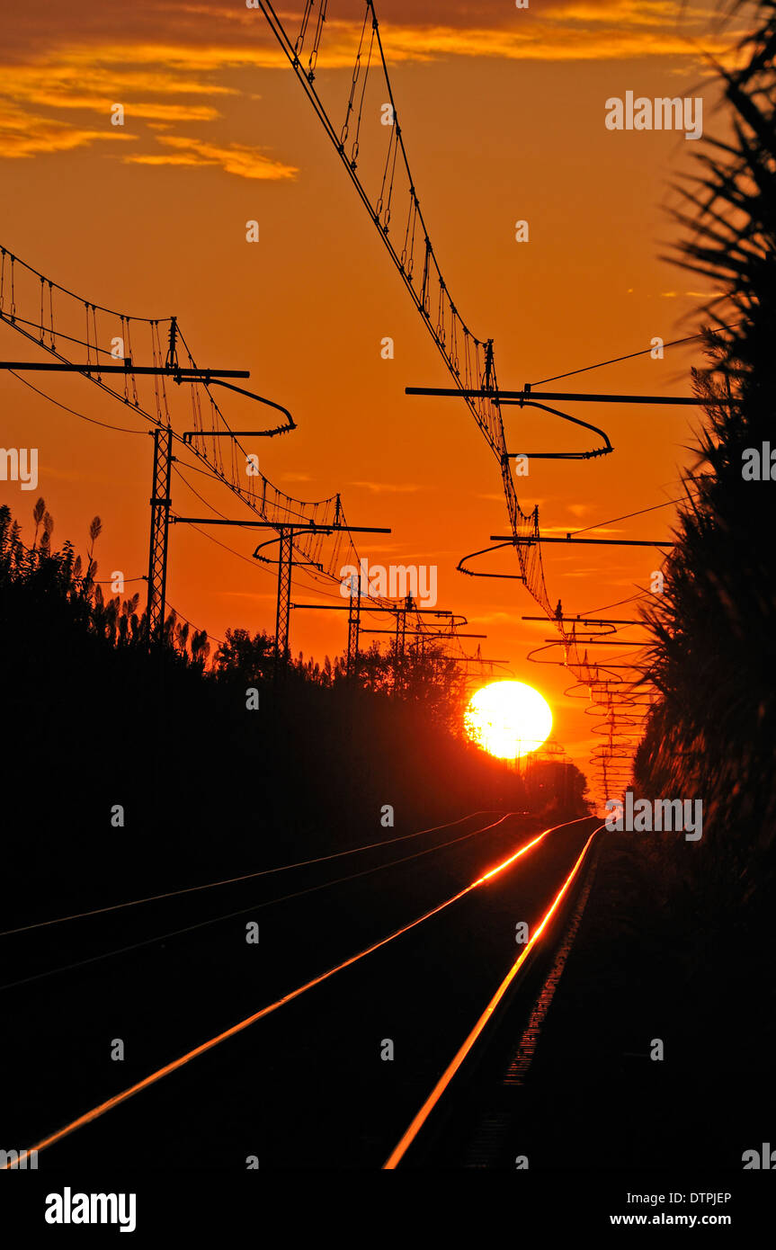 Shiny railroad rails hi-res stock photography and images - Alamy
