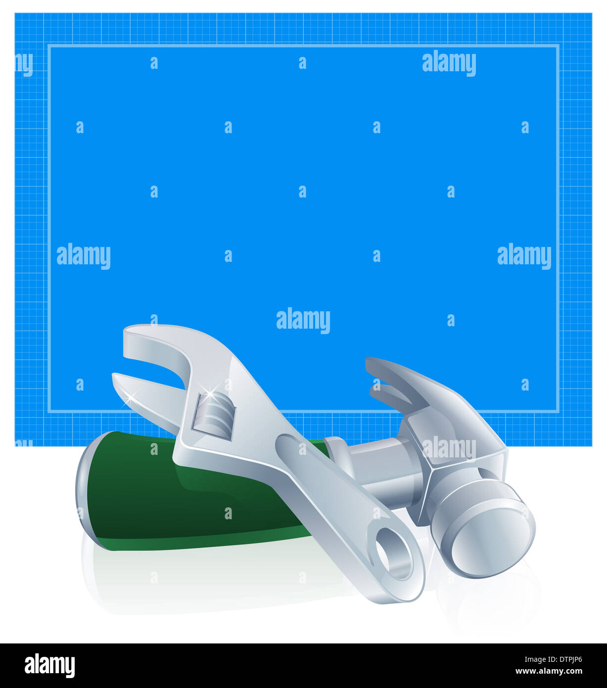 Tools blueprint construction building trade background of blue ...